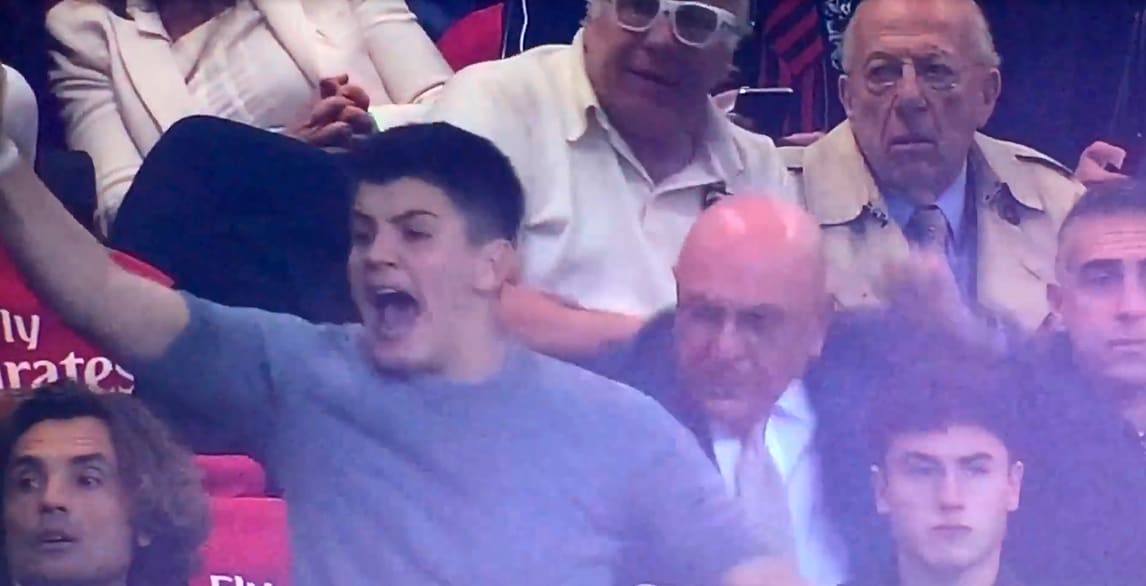 FOTO L'esultanza di Galliani dopo il gol annullato alla Juve