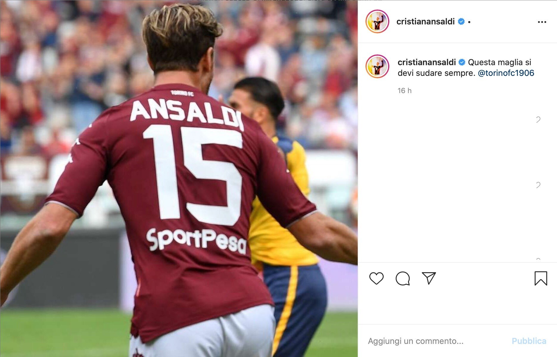Torino, Ansaldi granata nel cuore: "Questa maglia si deve sudare sempre"