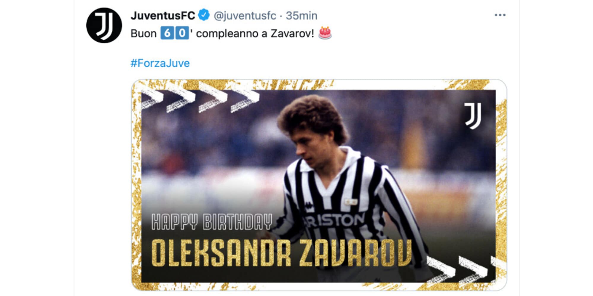 Zavarov compie 60 anni: gli auguri speciali della Juve