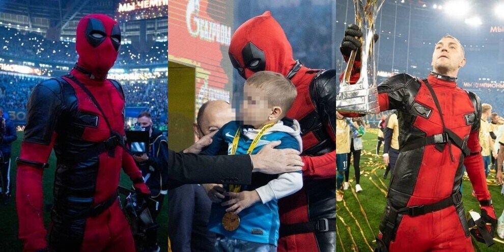 Zenit campione: Dzyuba arriva alla premiazione vestito da Deadpool