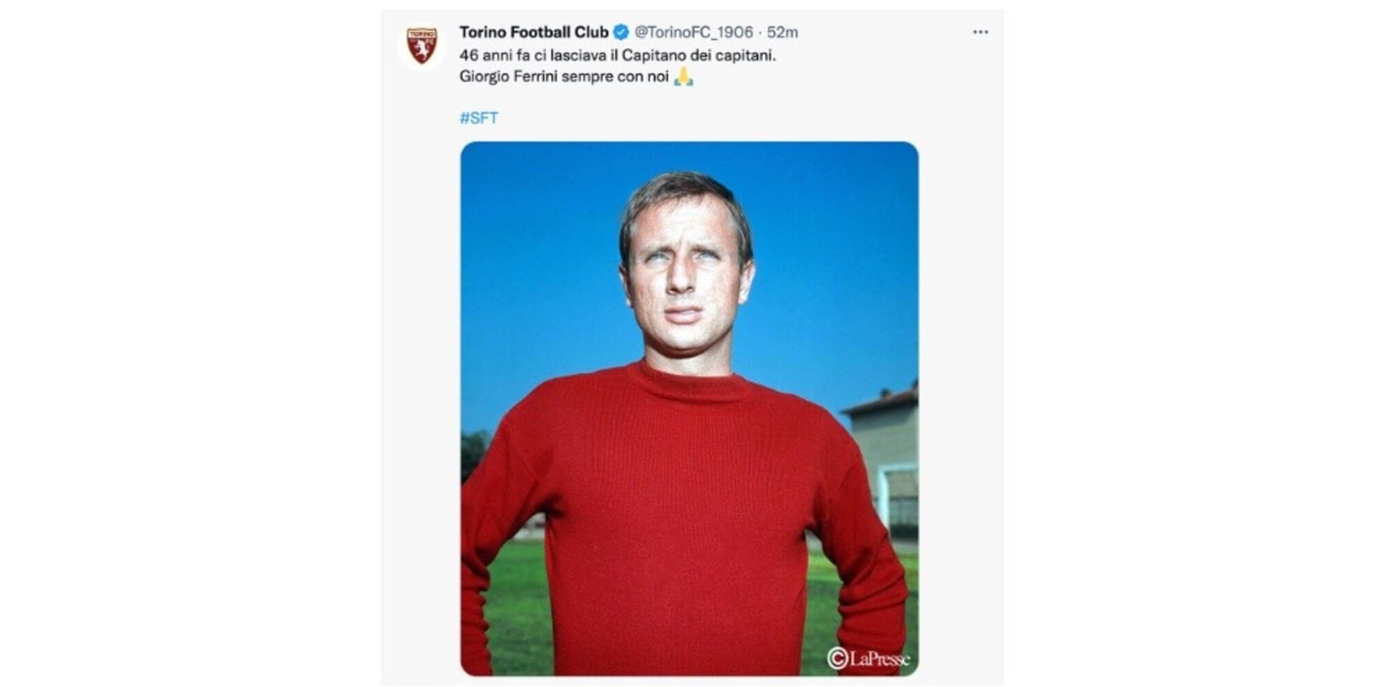 Il Torino ricorda Giorgio Ferrini a 46 anni dalla morte