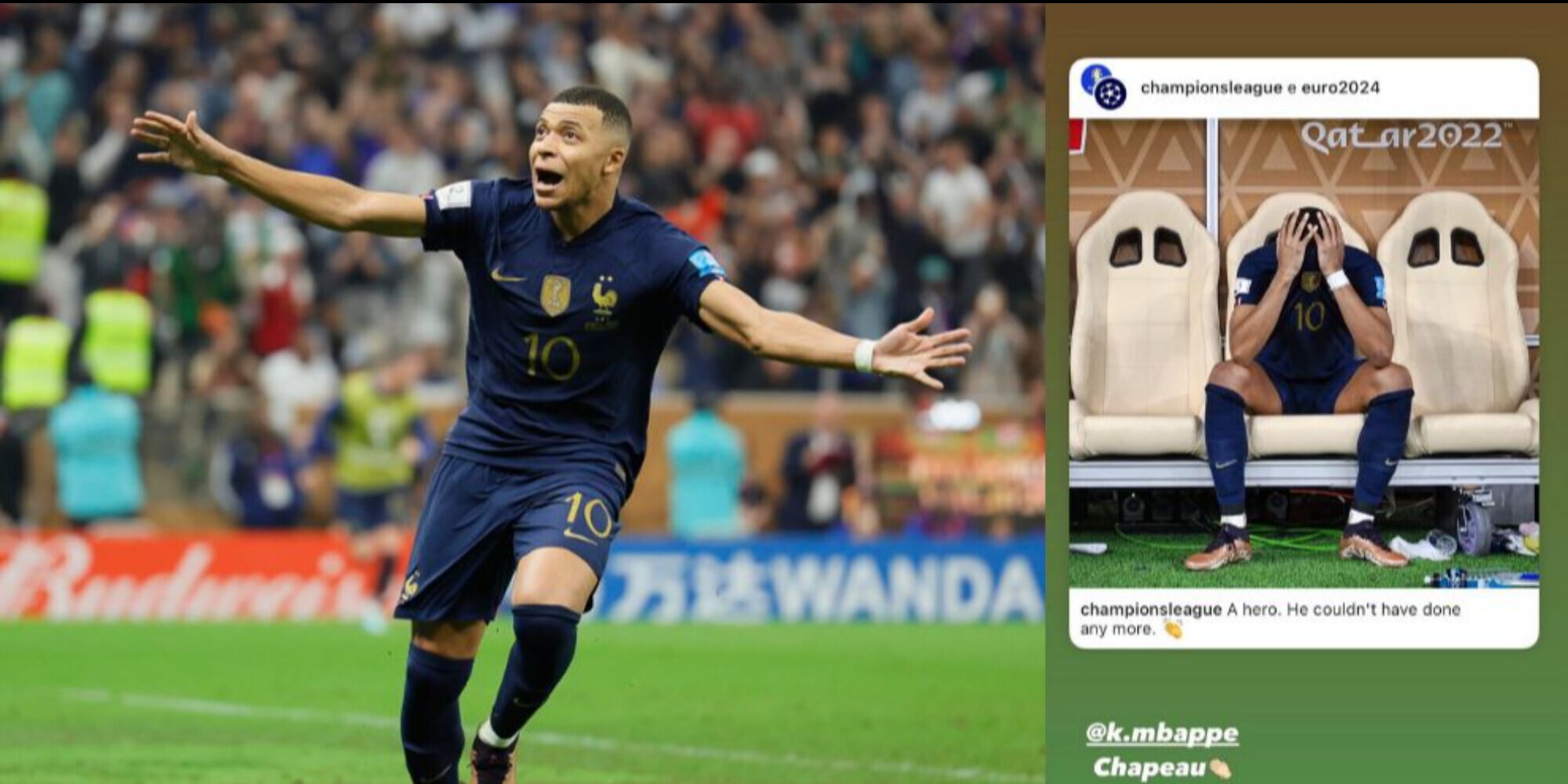 Juve, Vlahovic "consola" Mbappé sui social: "Chapeau Kylian"