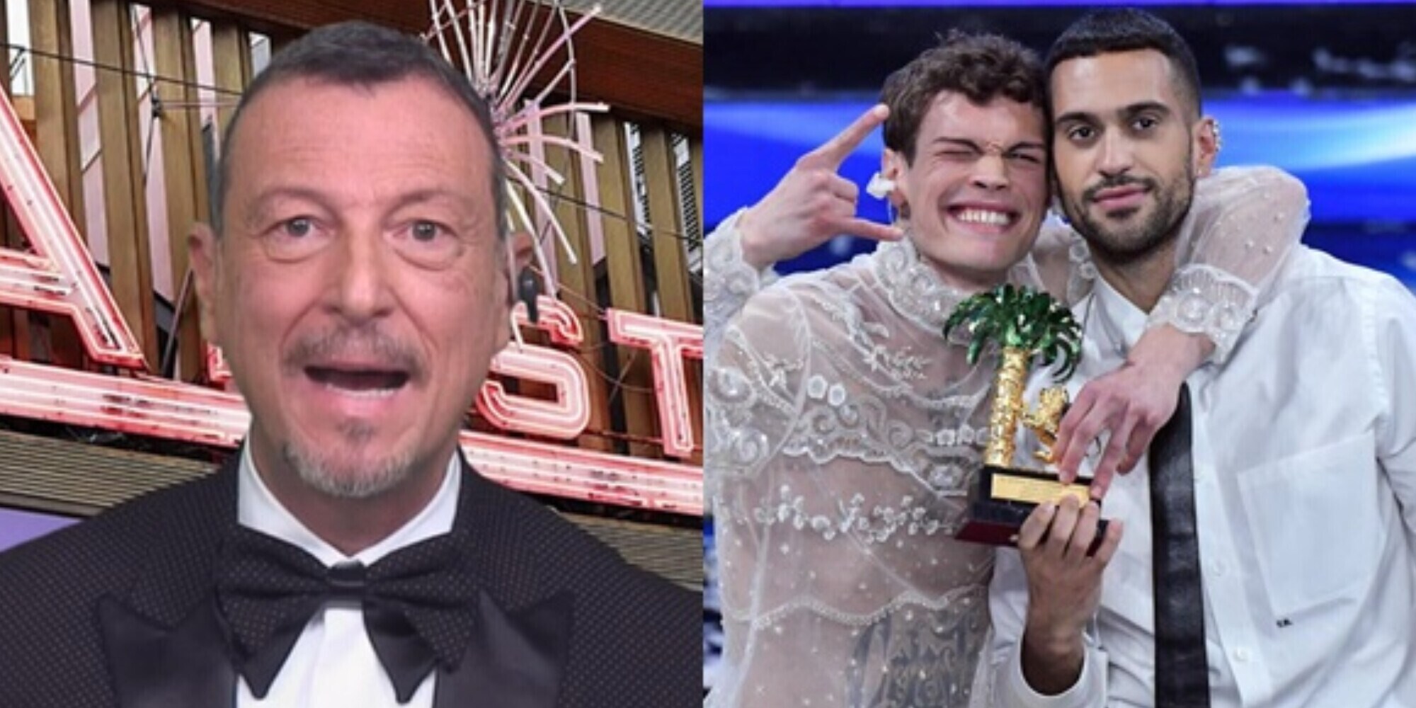 Sanremo 2023, Amadeus e l'annuncio a sorpresa su Blanco e Mahmood