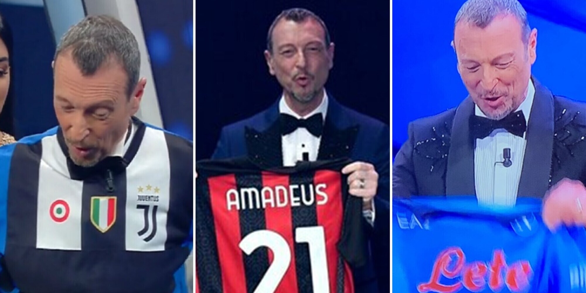 Sanremo, Amadeus profeta scudetto. Juve, Milan e Napoli: tocca la ...