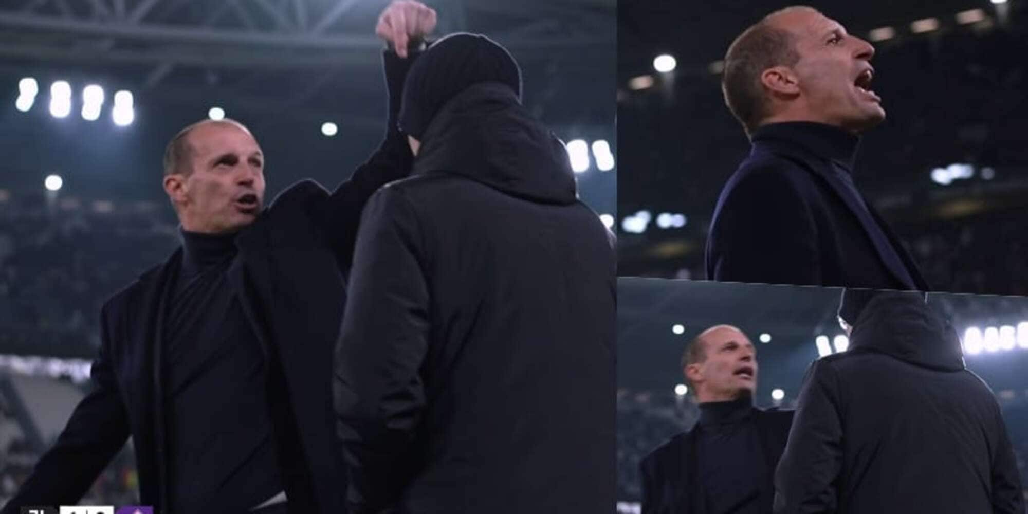 Juve-Fiorentina, Allegri a muso duro al tifoso: "Stai zitto!"