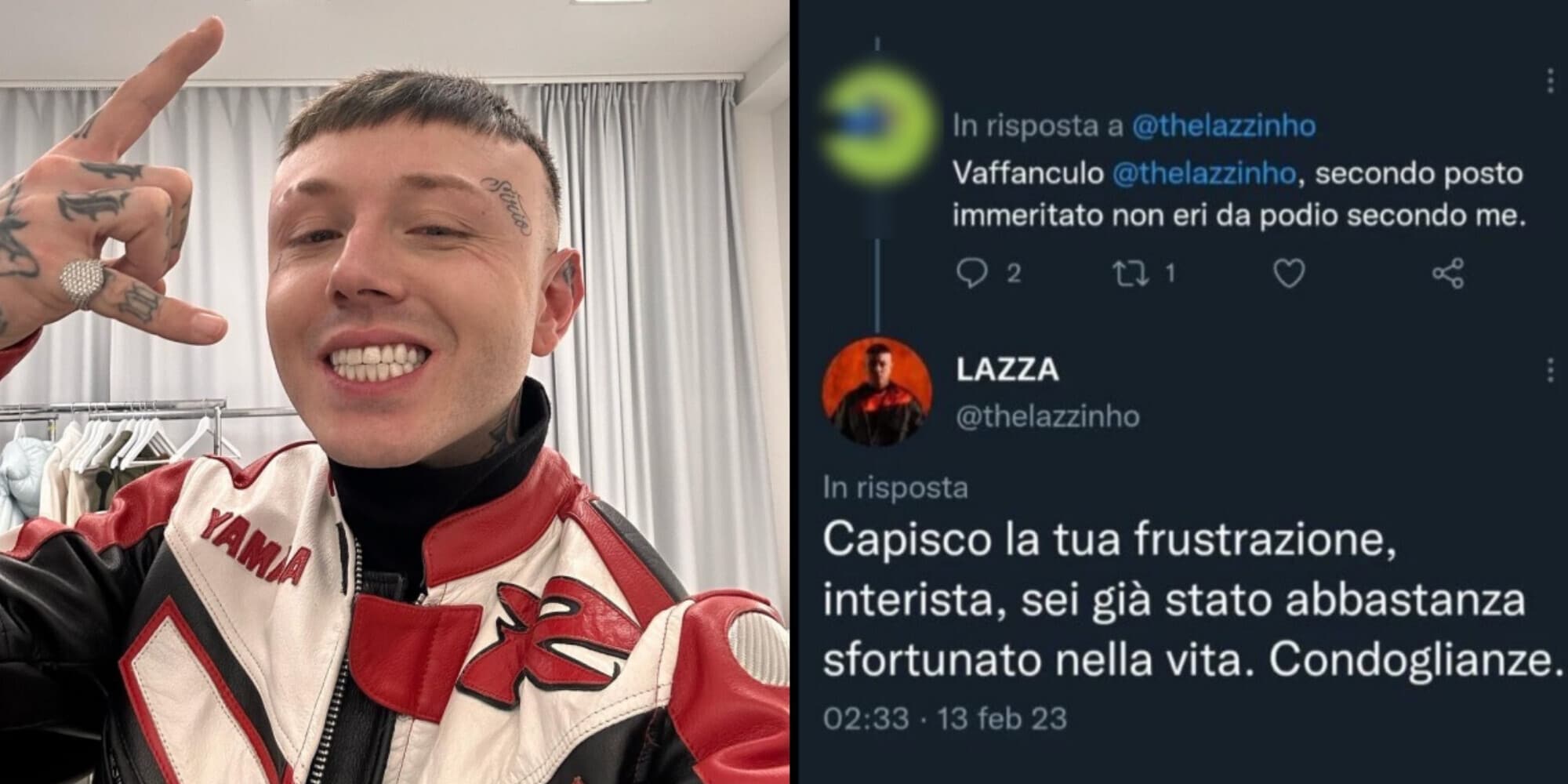 Lazza, il Milan e l’hater dell’Inter: che derby sui social
