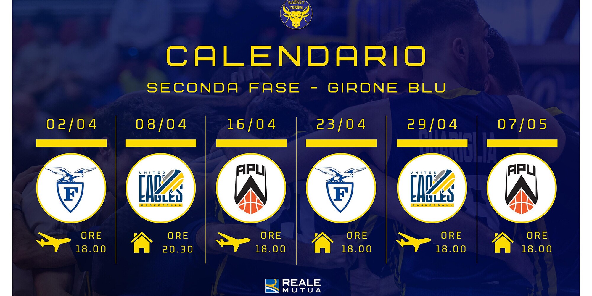 Reale Mutua Torino - definito il calendario della Fase a Orologio