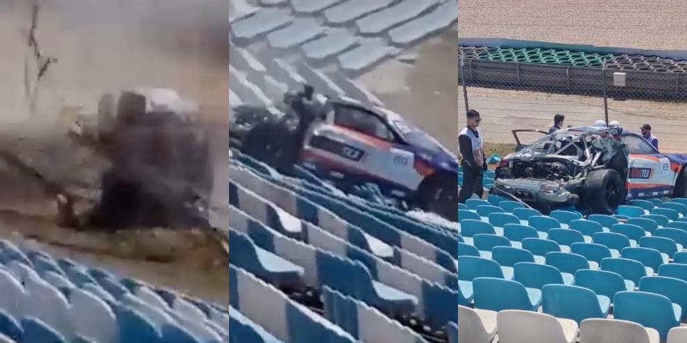 Portimao, incidente e tragedia sfiorata: Porsche vola in tribuna!
