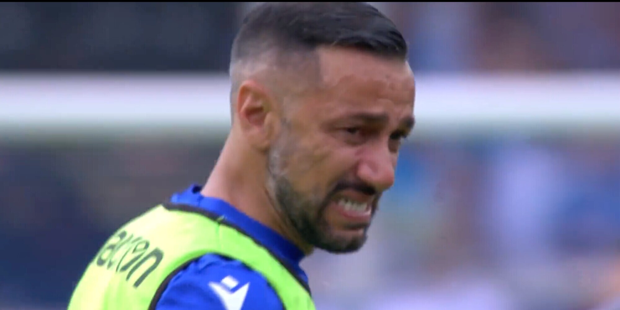 Quagliarella in lacrime a Napoli-Samp: il pianto di una carriera