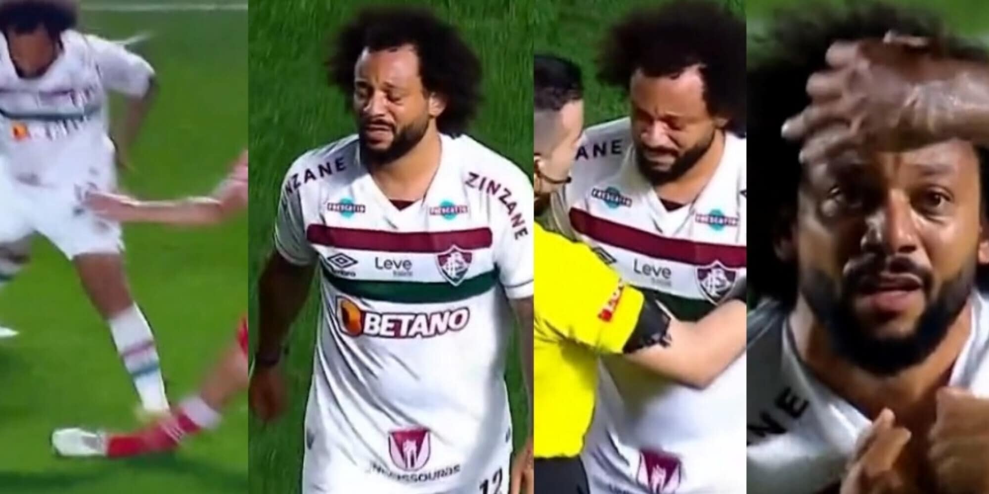 Marcelo in lacrime dopo aver rotto la gamba a un avversario: immagini shock