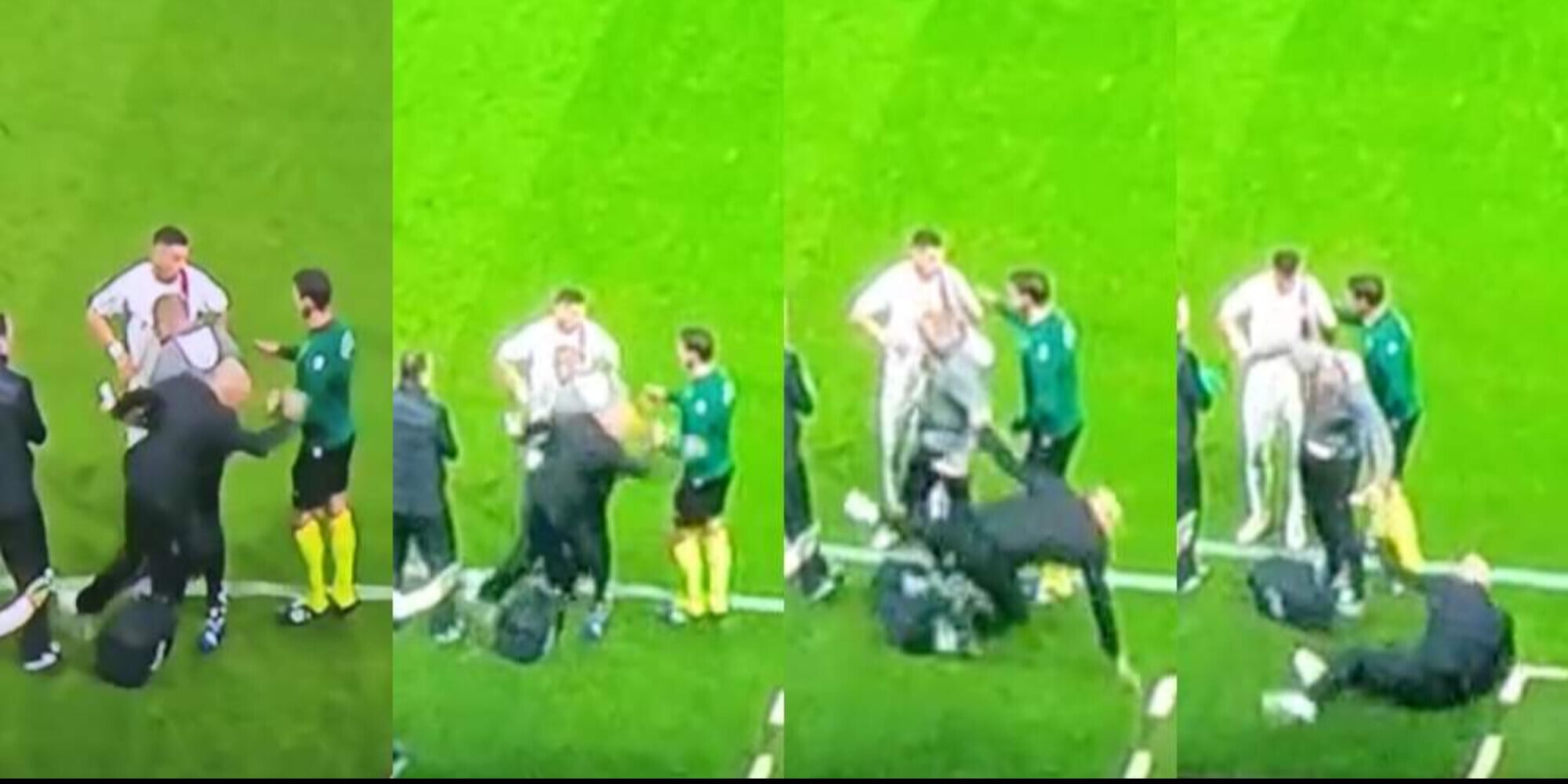 Pioli, caduta da ridere in Psg-Milan: il buffo incidente a bordo campo