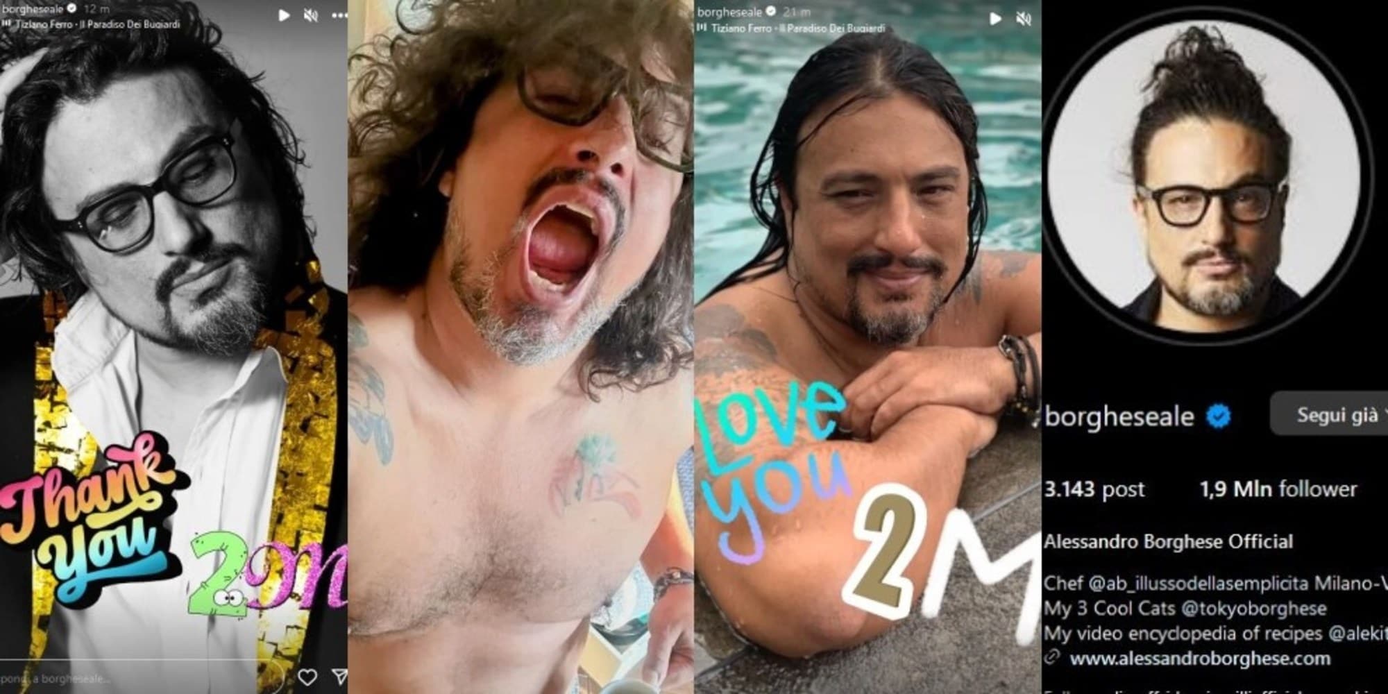 Alessandro Borghese "nudo" per i 2 milioni di follower: i commenti ironici