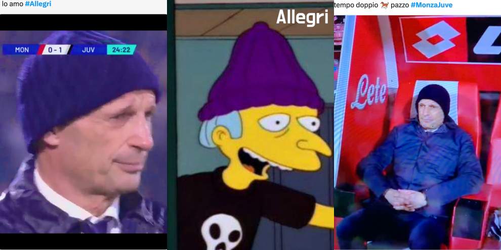 Allegri come Mr.Burns dei Simpson: il cappellino scatena i social