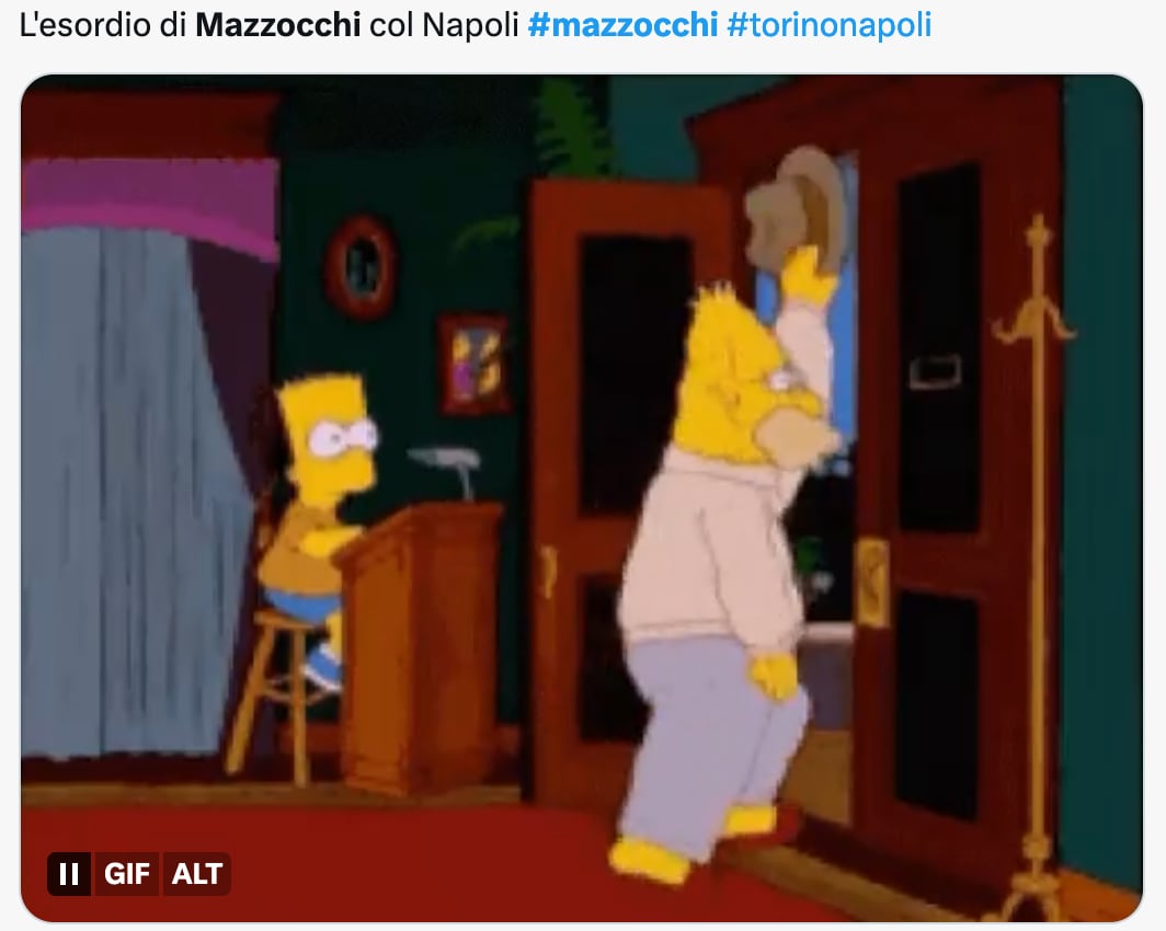 Mazzocchi come Nonno Simpson, esordio col Napoli e subito rosso: web ...