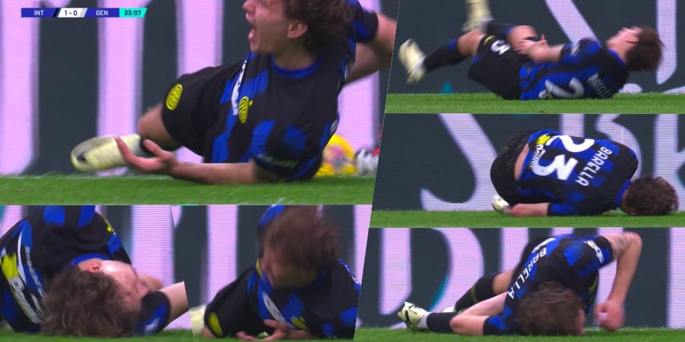 Barella urlante e disperato, la sceneggiata per ottenere il rigore col ...