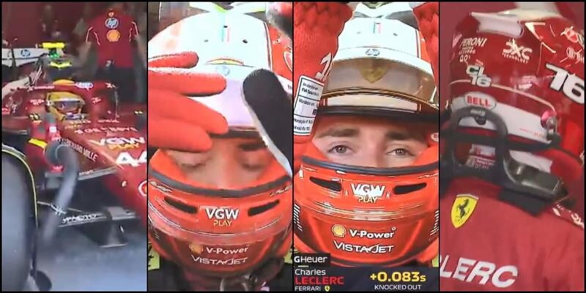 Ferrari eliminate in Q2 a Imola, Leclerc furioso. La frase al team ...