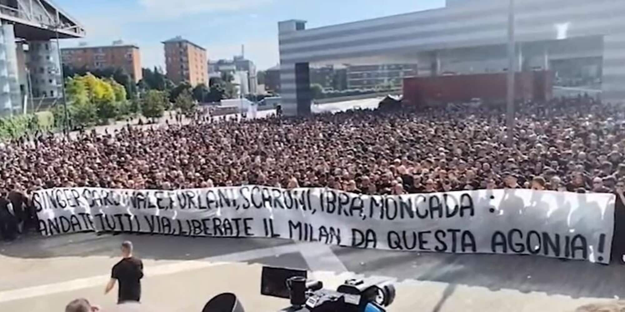"Liberate il Milan": contestazione furiosa, migliaia di tifosi sotto la ...