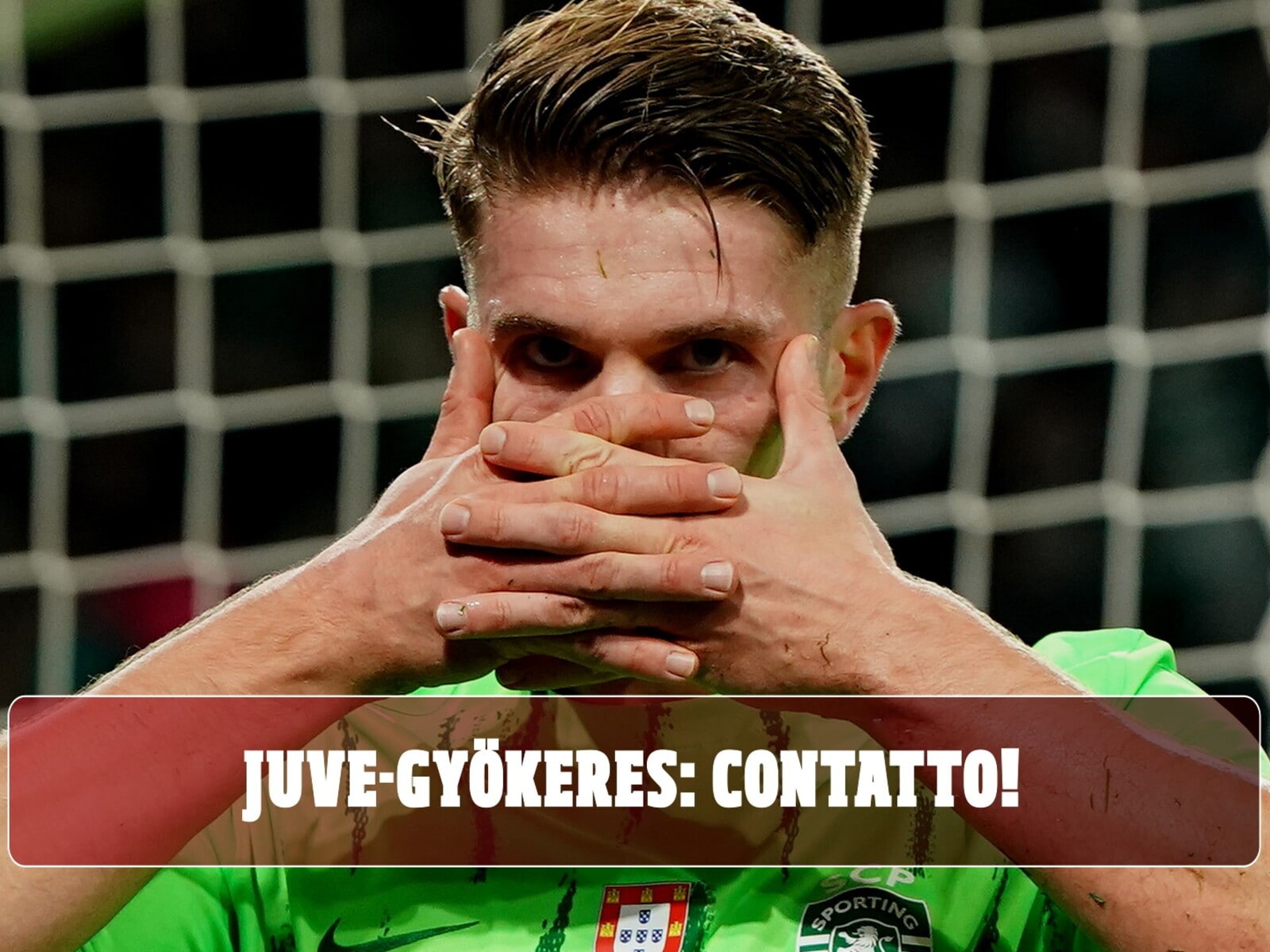 Juve-Gyökeres: contatto!