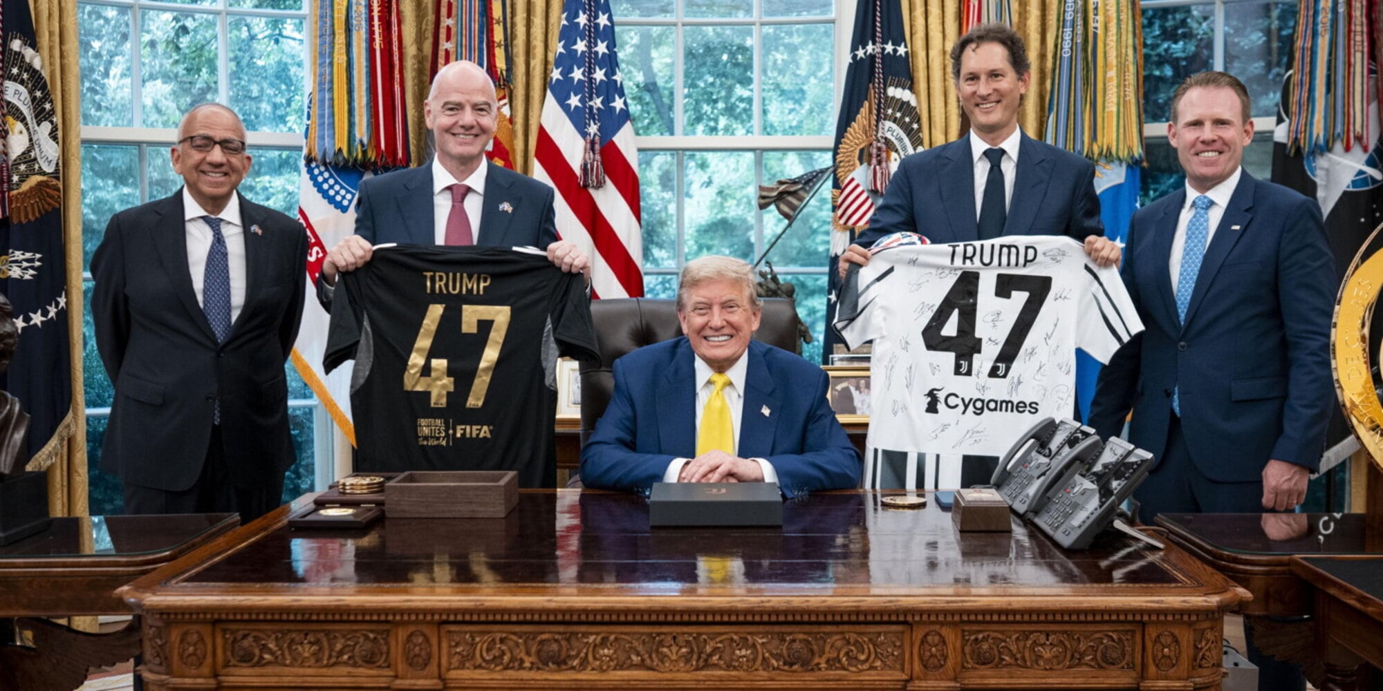 La Juve da Trump, perché Elkann ha regalato la numero 47 al Presidente ...