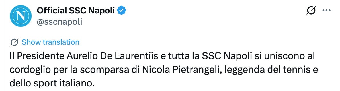 Morte Pietrangeli, da Nadal e Pennetta a Musetti e Cobolli: i messaggi ...