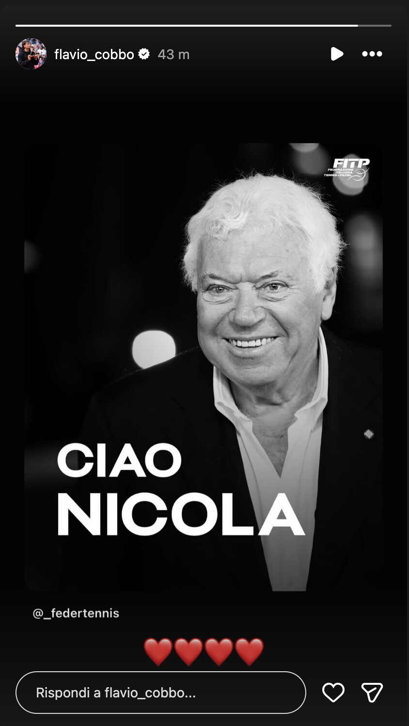 Morte Pietrangeli, da Nadal e Pennetta a Musetti e Cobolli: i messaggi ...