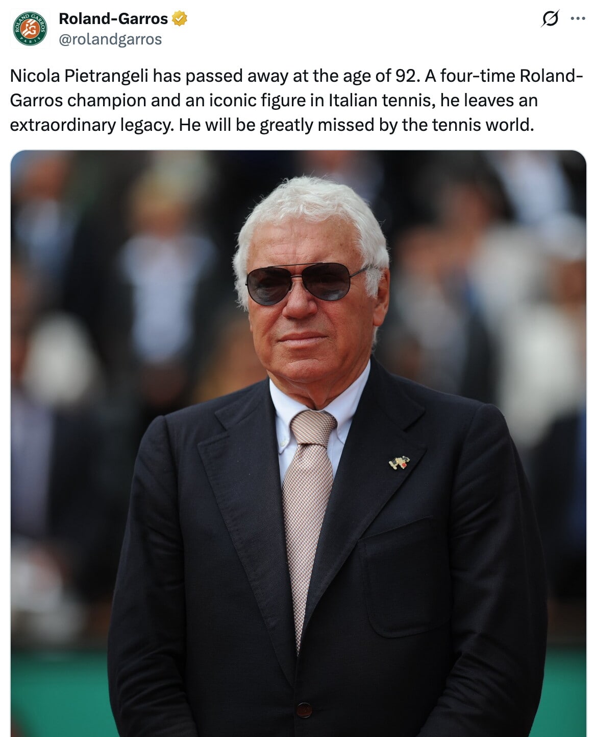 Morte Pietrangeli, da Nadal e Pennetta a Musetti e Cobolli: i messaggi ...