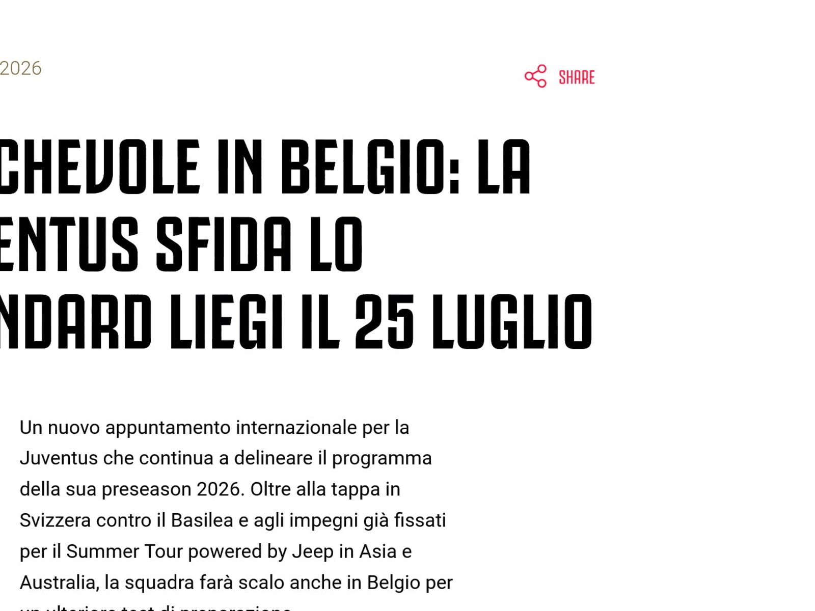 Juve, estate ricca di amichevoli: il 25 luglio sarà sfida contro lo ...
