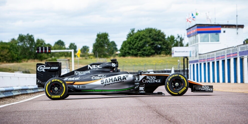 La Force India VJM08, con cui Pérez raggiunse il successo, è all'asta