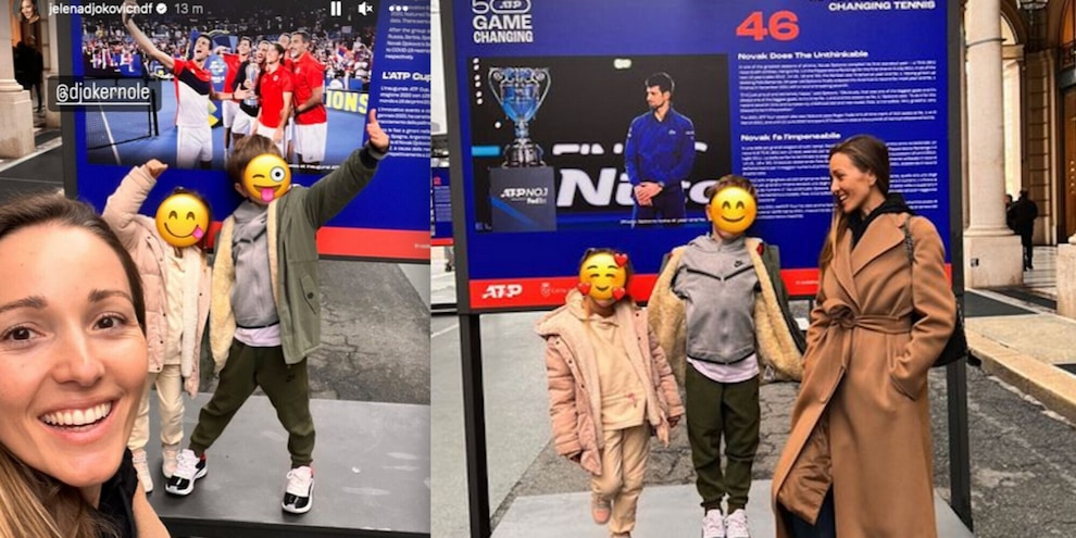 I Djokovic in giro per Torino e quei selfie con papà Nole