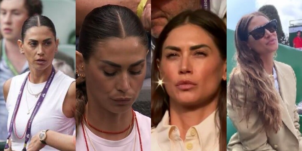 Melissa Satta illumina Wimbledon tifando Berrettini