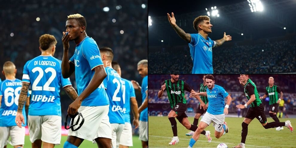 Osimhen, Di Lorenzo e il ritorno di Kvaratskhelia: Napoli-Sassuolo 2-0