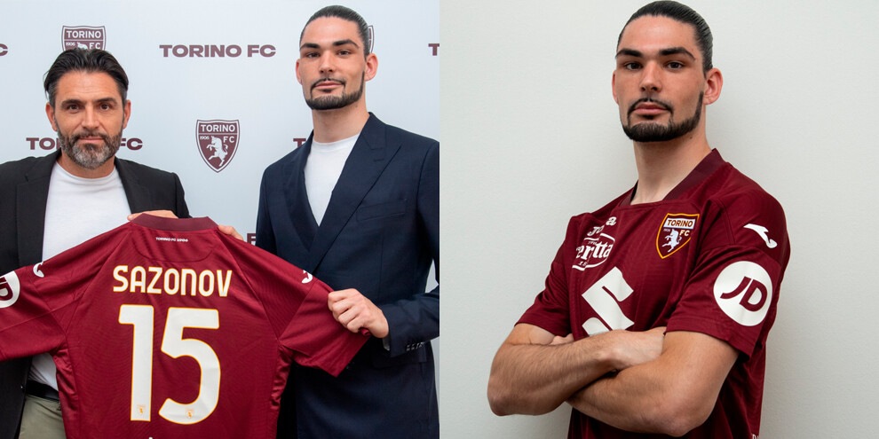 Sazonov al Torino: eccolo in posa con Vagnati