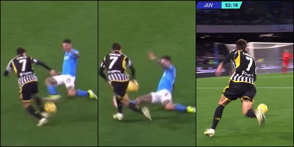 Chiesa, la gif di Napoli-Juve è il gioco di prestigio su Politano