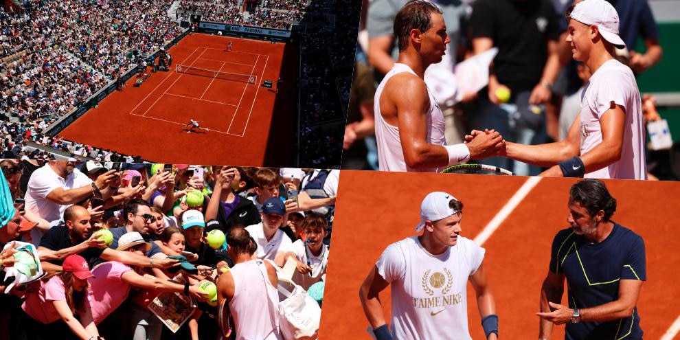 Nadal-Rune, l’allenamento è uno show: lo stadio è pieno per ammirare i ...